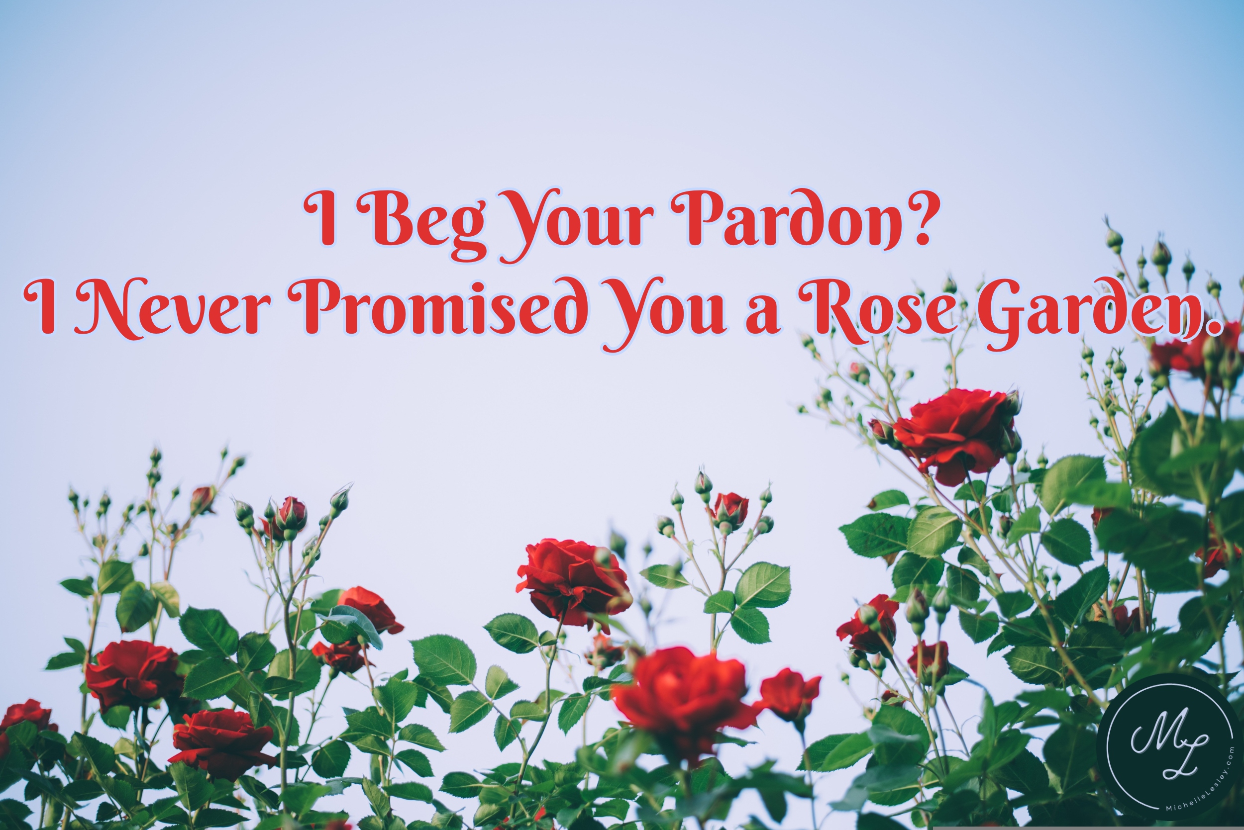Throwback Thursday ~ I Beg Your Pardon? I Never Promised you a Rose ...