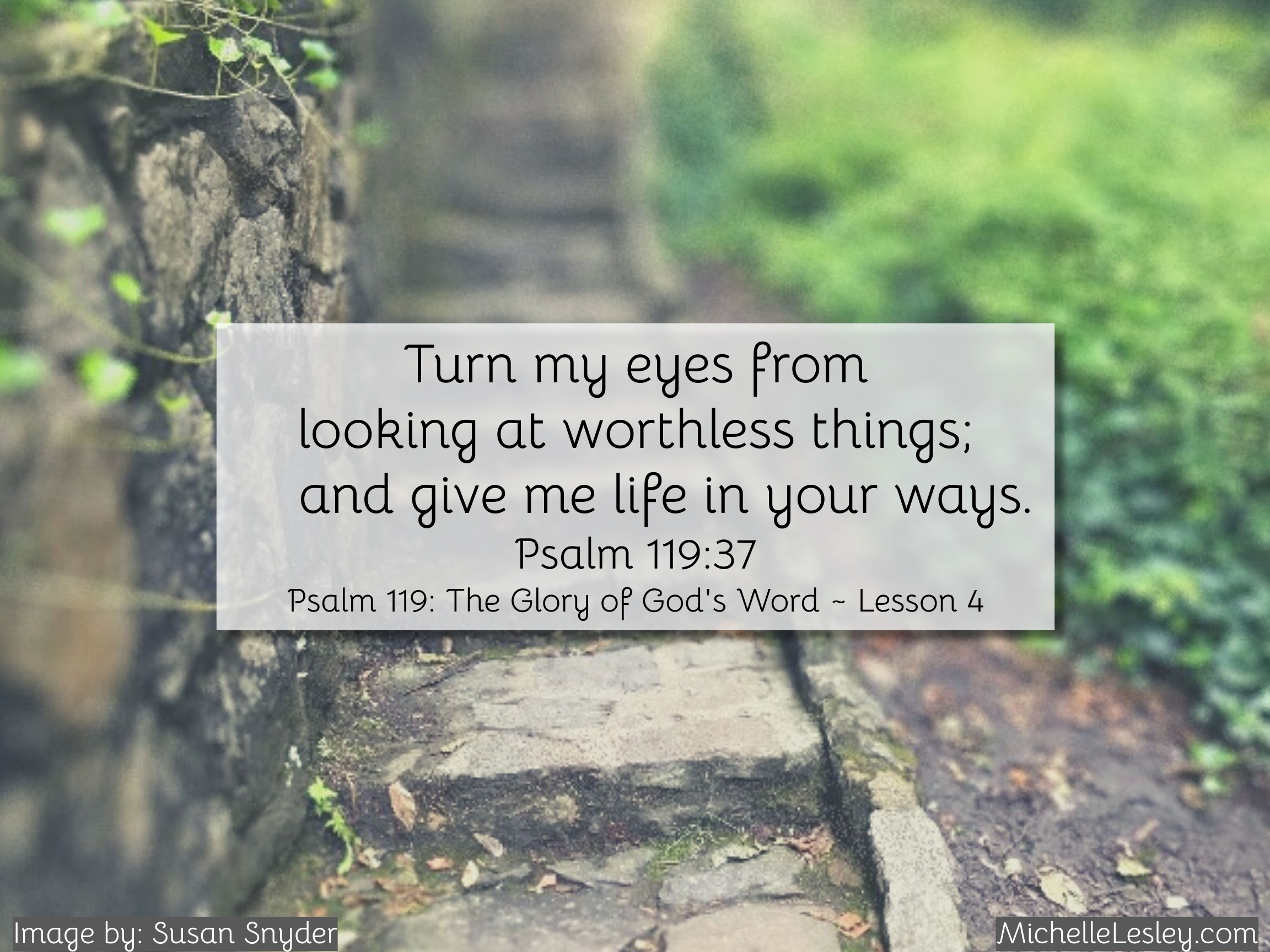 Psalm 119: The Glory of God’s Word ~ Lesson 4 – Michelle Lesley